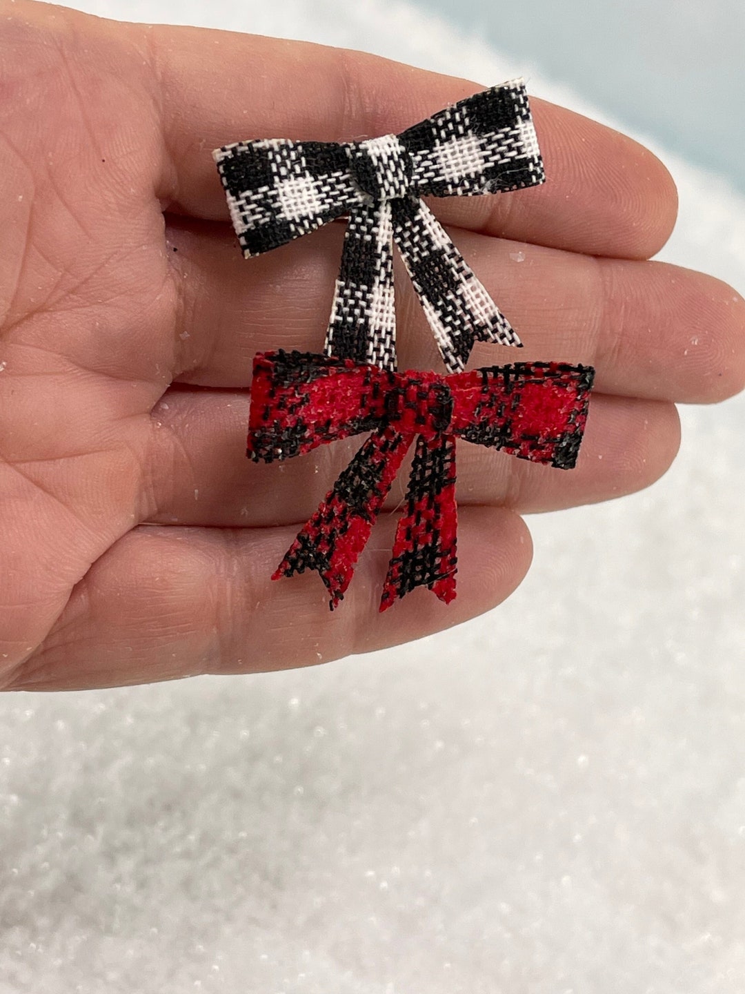 Miniature Bow Buffalo Check, Bow for Miniature Fence or Wreath, Craft ...