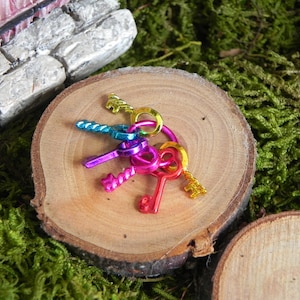 Miniature Keys, Dollhouse Keys, Colorful Mini Key Set, Keys for Fairy ...