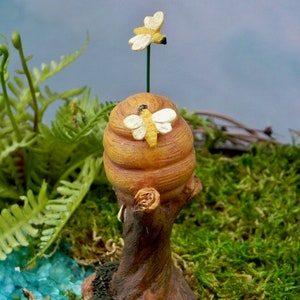 Fairy Garden Beehive With Bees, Bee Hive on Stand, Fairy Garden ...