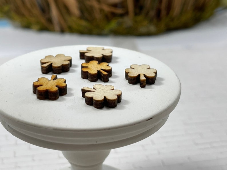 Miniature Shamrock Cutouts Laser Cut Clover Shape Natural | Etsy