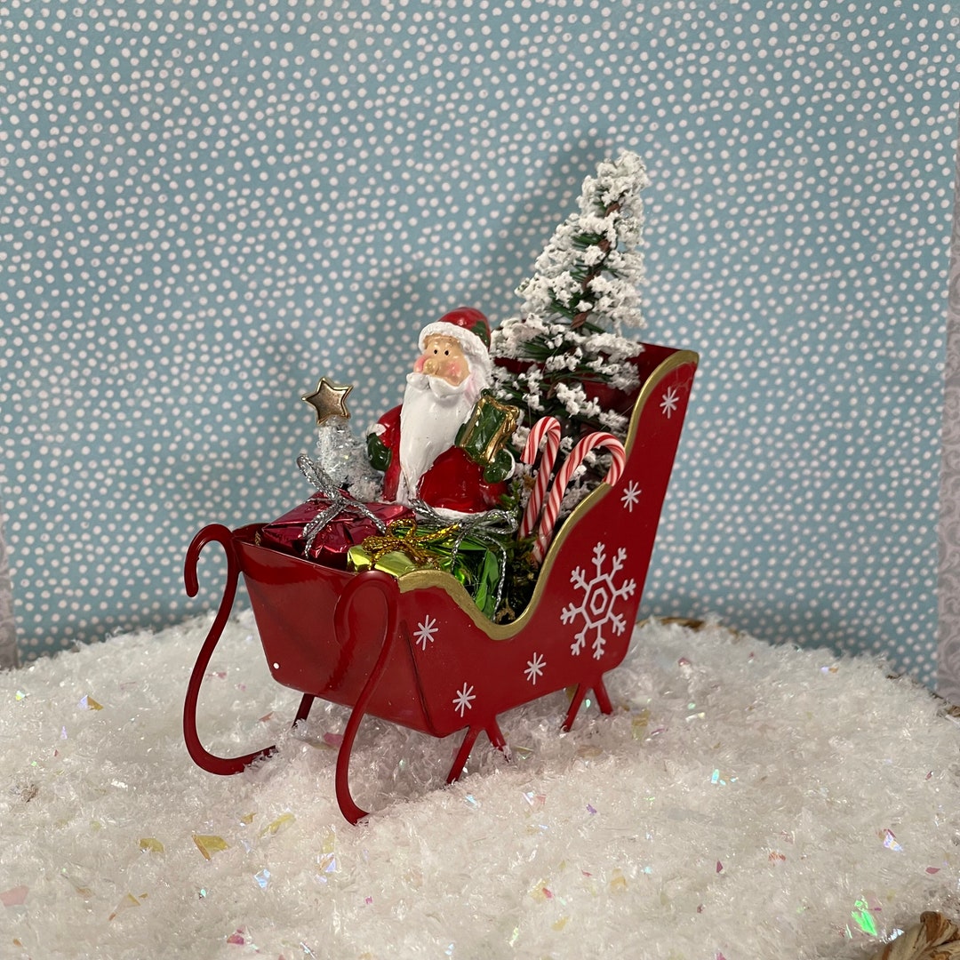 Miniature Sleigh, Decoration, Christmas Miniatures, Tiered Tray Decor ...
