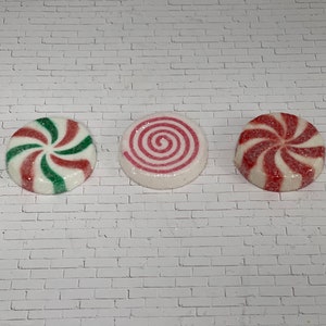 3 Swirl Peppermint Faux Candy, Christmas Craft Supply, Three Different ...
