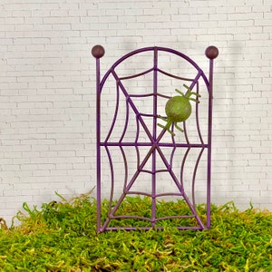 Halloween Miniature Garden Gate Trellis With Spider, Fairy Garden ...