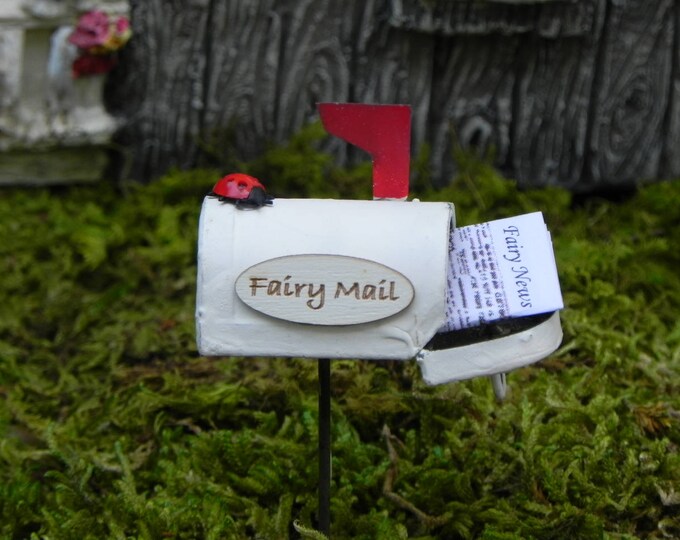Fairy Miniature Mailbox, Fairy Mail, Ladybug, Fairy Garden Accessories ...