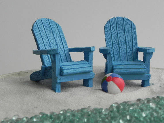 Miniature Adirondack Chair Fairy Beach Garden Supply Blue - Etsy