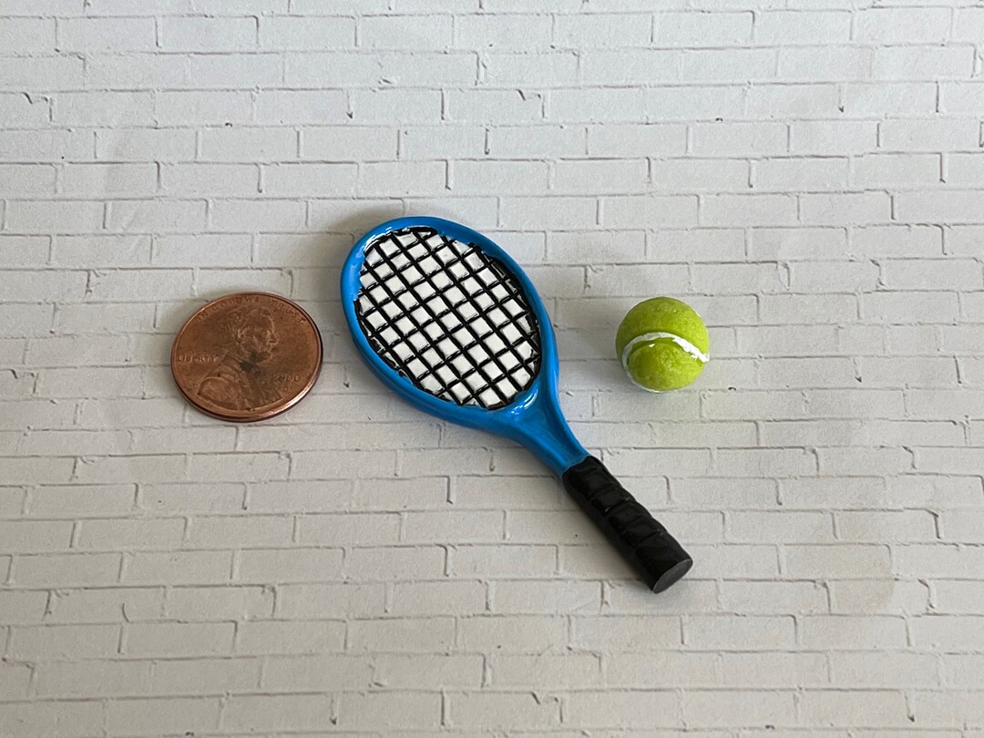 Miniature Tennis Racket Miniature Tennis Ball Dollhouse - Etsy