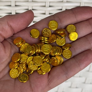 Miniature Gold Color Coins 1:6 Scale, Pirate Treasure, Leprechaun Coins ...