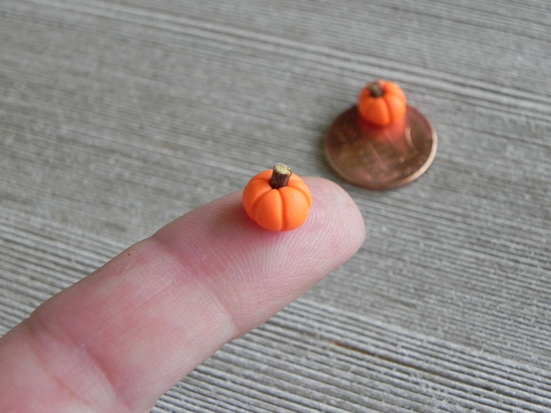 Miniature Pumpkin Micro Mini Pumpkins, Tiny Polymer Clay Pumpkins ...