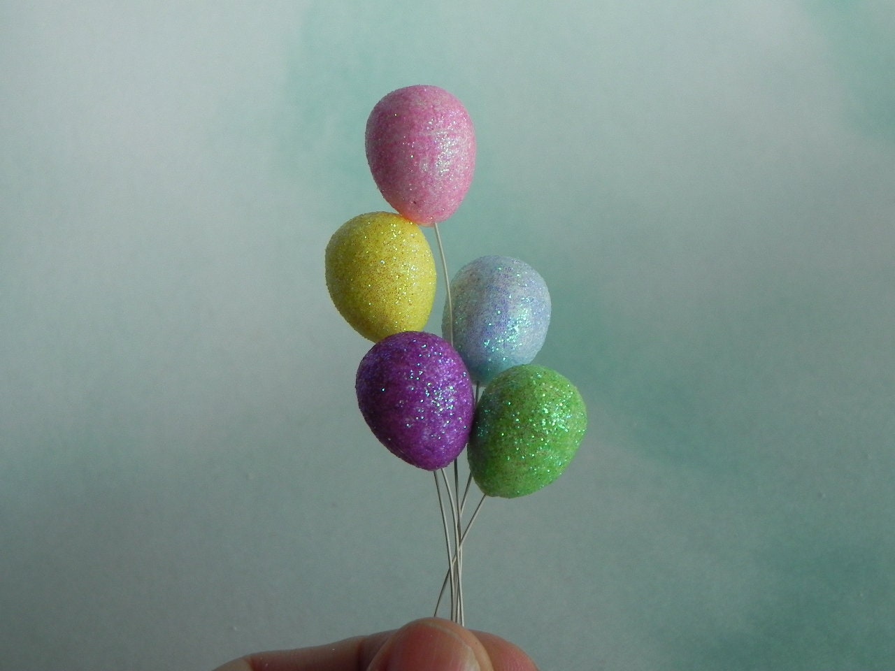 5 Miniature Balloons Glitter Dollhouse Miniatures | Etsy