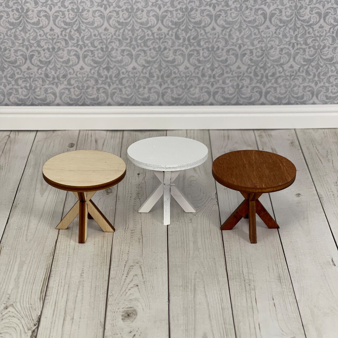 Miniature Round Table, Side Table for Adirondack Chairs, Wooden ...