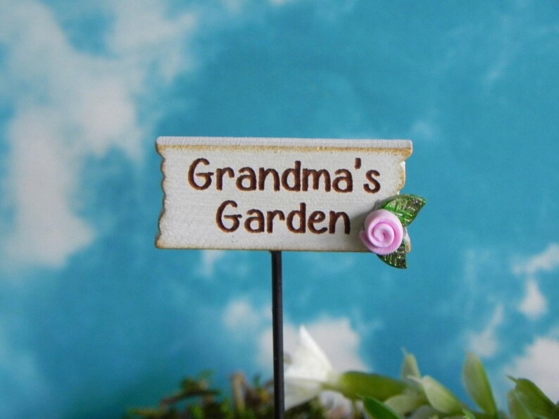 Fairy Garden Sign - Grandma's Garden Miniature Accessory - Etsy
