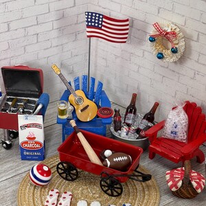 Miniature 4th of July Independence Day, Dollhouse Fairy Garden Minis ...
