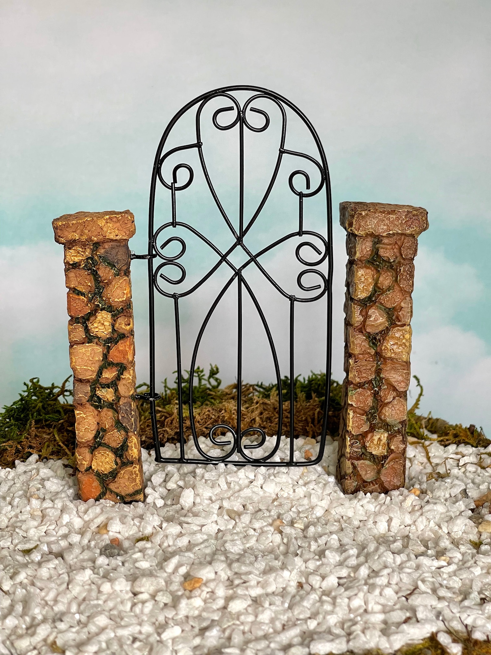 Miniature Fairy Garden Gate Pillared Gate Fairy Garden - Etsy