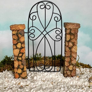 Miniature Fairy Garden Gate, Pillared Gate, Fairy Garden Accessories ...