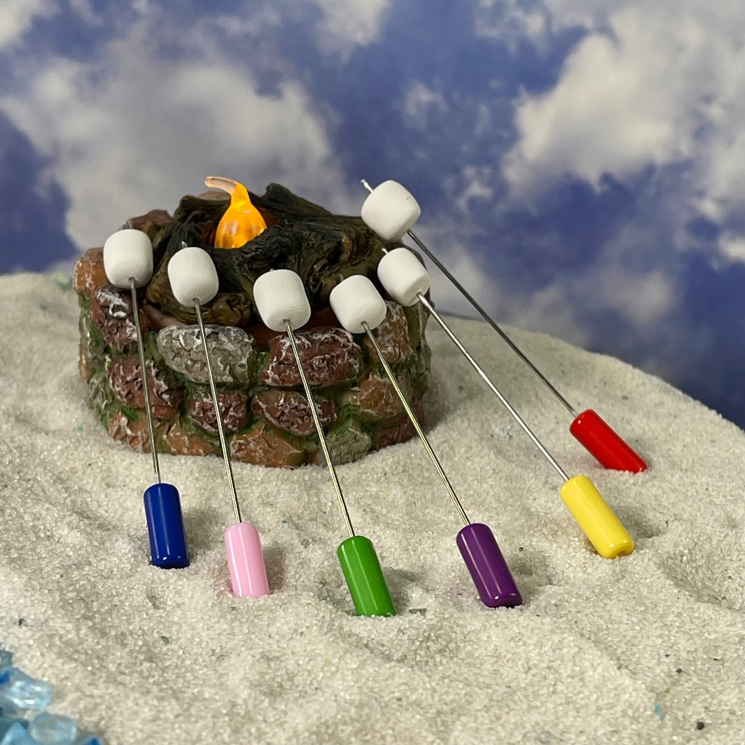 ONE Miniature Hot Dog Roasting Sticks, Mini Marshmallow Dollhouse ...
