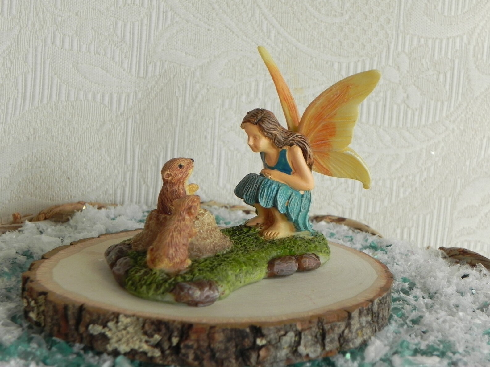 Fairy Small Talk Fairy With Animals Gopher Friends Miniature | Etsy