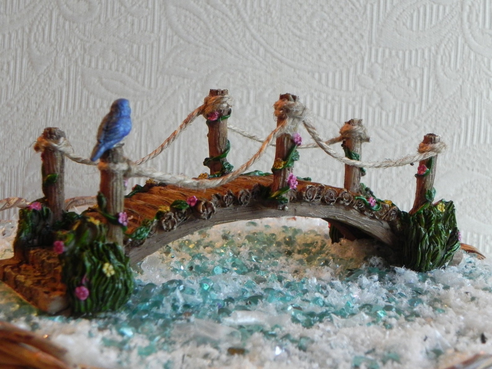 Fairy Garden Bridge Miniature Blue Bird Bride Fairy Garden - Etsy