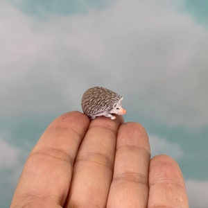 Miniature Hedgehog, Soft Plastic Figurine, Diorama, Fairy Garden ...