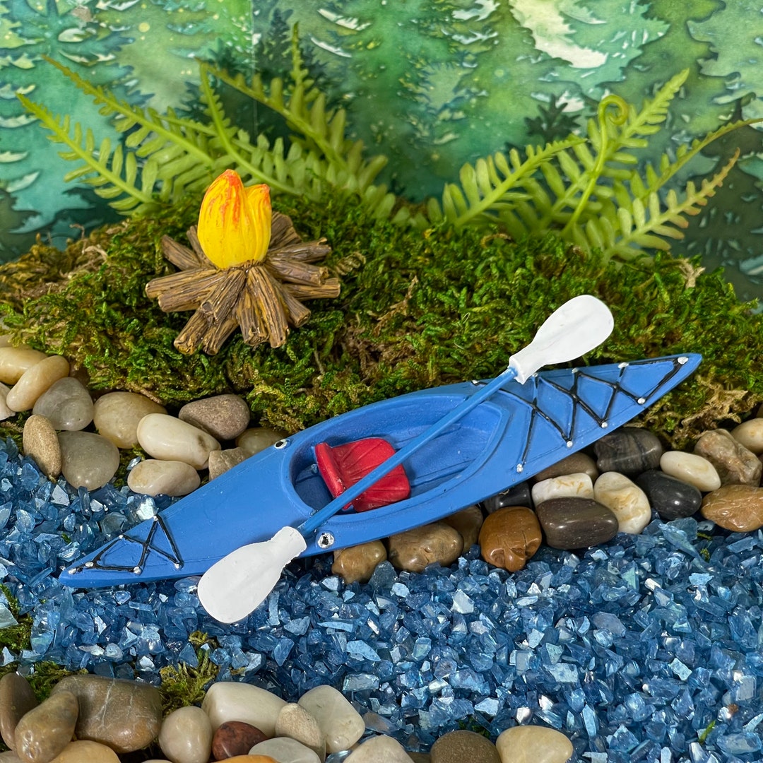 Miniature Kayak Fairy Garden Accessory, Terrarium Supply, Diorama Craft ...