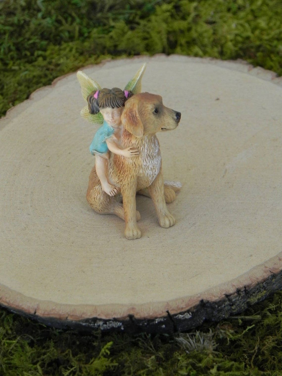 Fairy Garden Fairy Riding a Puppy Dog Miniature Supply Mini | Etsy
