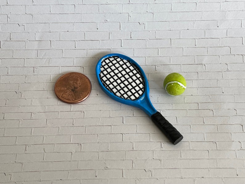 Miniature Tennis Racket Miniature Tennis Ball Dollhouse - Etsy