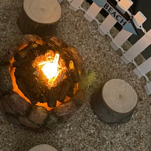 Fairy Garden Fire Pit, Miniature Firepit, LED Battery Operated ...