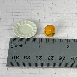 Miniature Double Cheeseburger Plate, Accessory for Fairy Garden ...