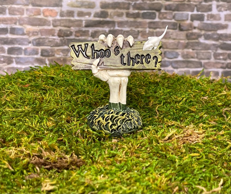 Miniature Skeleton Hand Figurine Mini Halloween Sign - Etsy