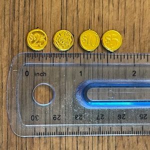 Miniature Gold Color Coins 1:6 Scale, Pirate Treasure, Leprechaun Coins ...