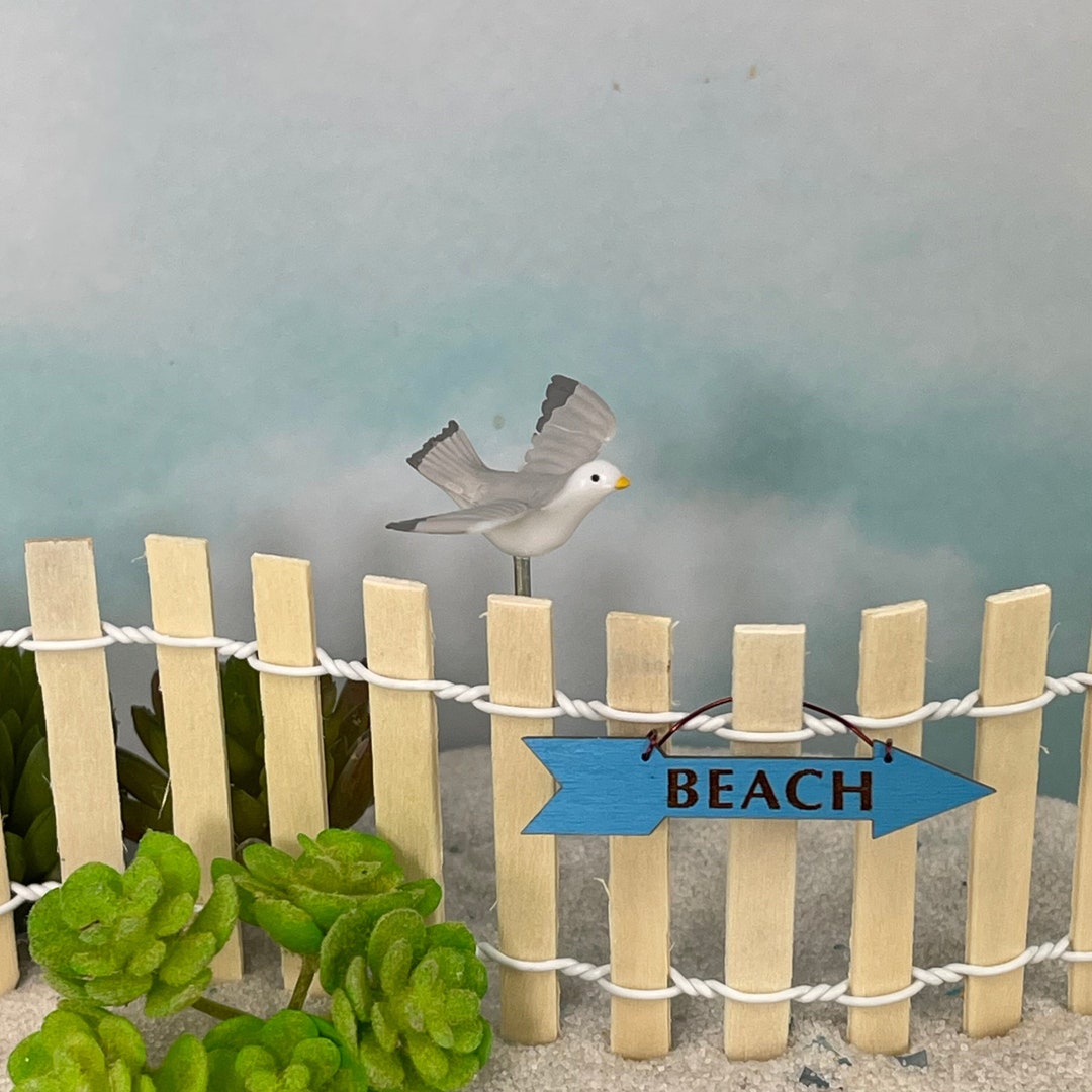 Miniature Seagull Beach Accessories, Fairy Garden Accessory, Beach ...