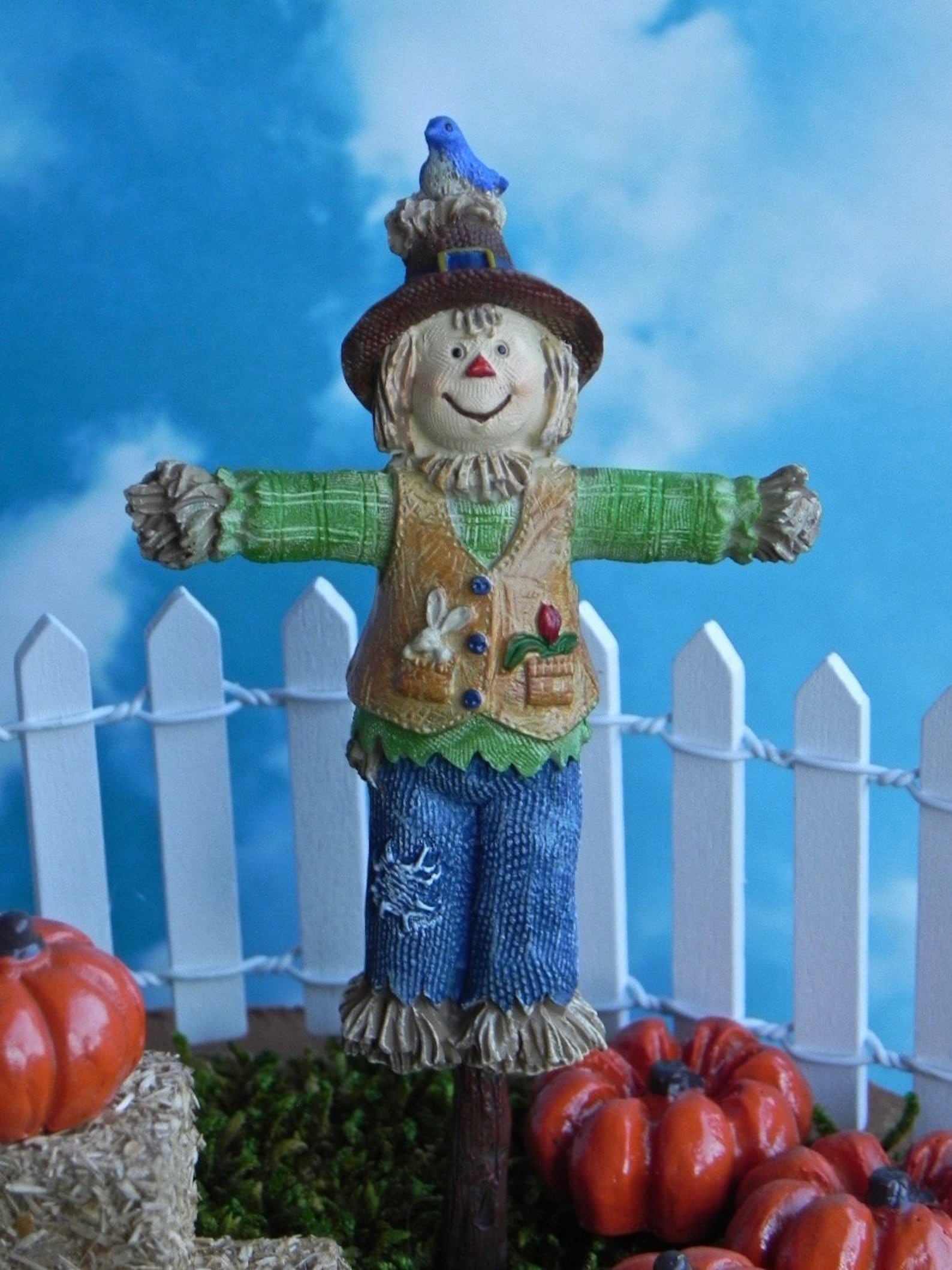 Miniature Scarecrow Fairy Garden, Fairy Garden Accessories, Fall ...