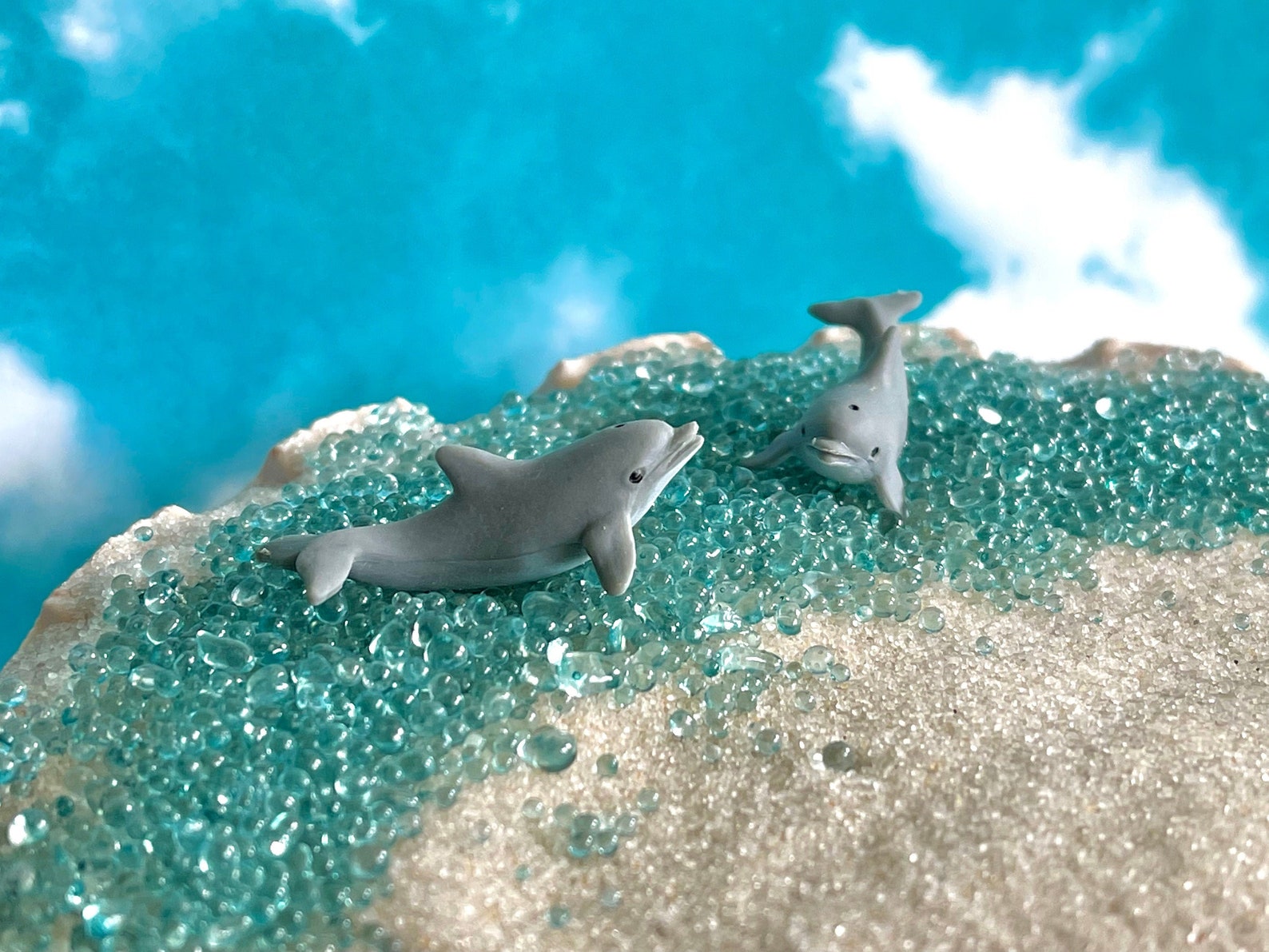 Micro Miniature Dolphin Tiny Dolphins Beach Garden supplies | Etsy