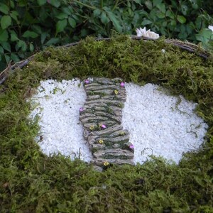 Fairy Garden Pathway, Stone and Wood Look Flower, Miniature Walkway ...
