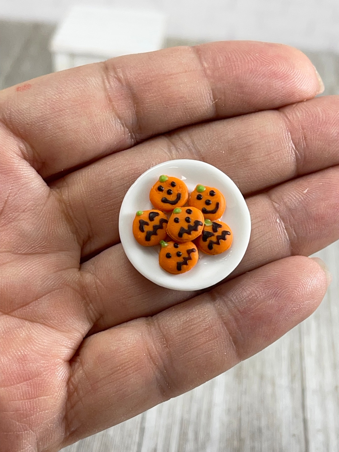 Miniature Halloween Cookies Plate, Halloween Miniature Stacked Books ...