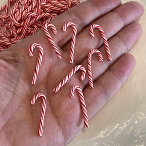 Miniature Candy Canes, Mini Embellishments, Peppermint Cane Non-edible ...