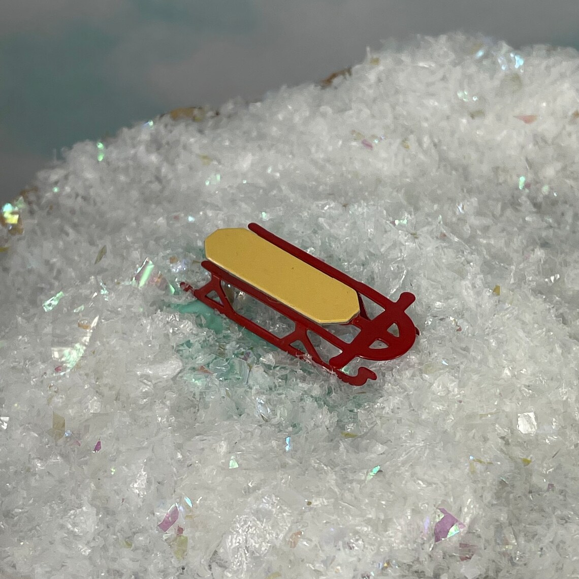 Miniature Sled Snowman Sleigh Figurine, Dollhouse Fairy Garden Mini ...