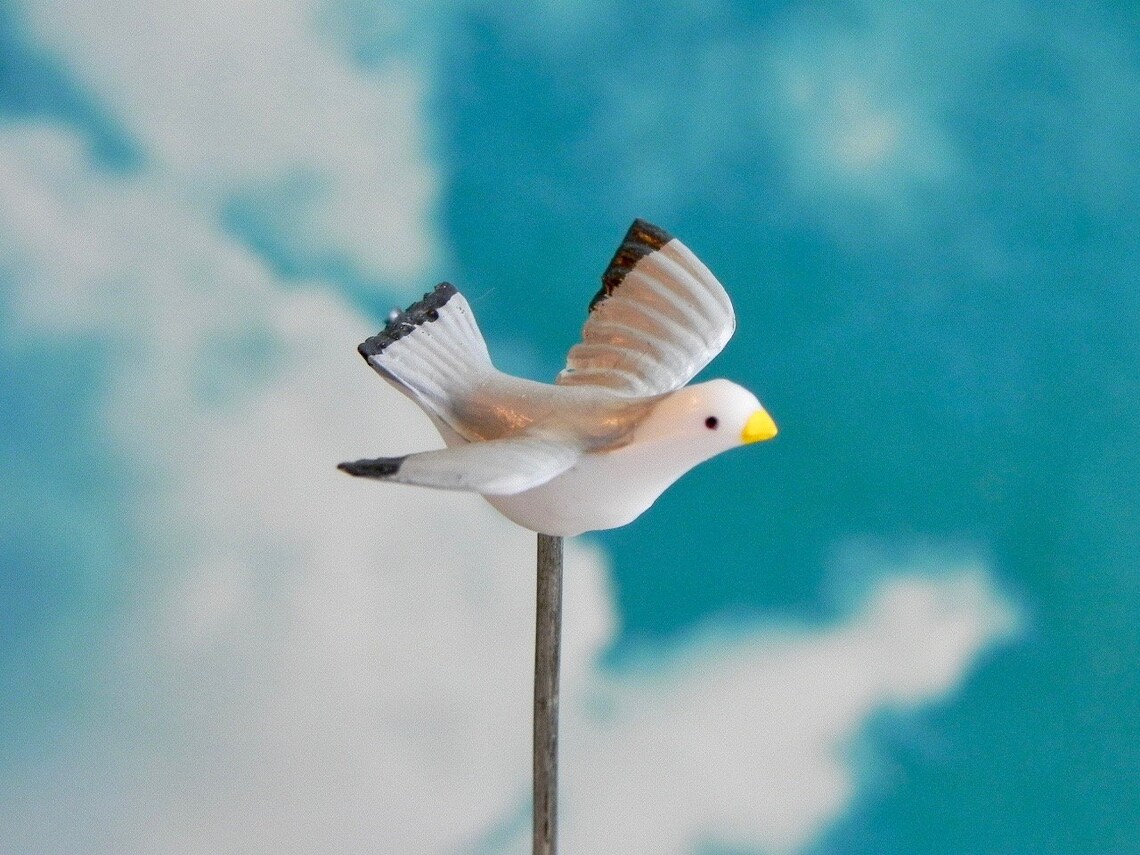 Miniature Seagull Handcrafted Terrarium Accessories Fairy - Etsy