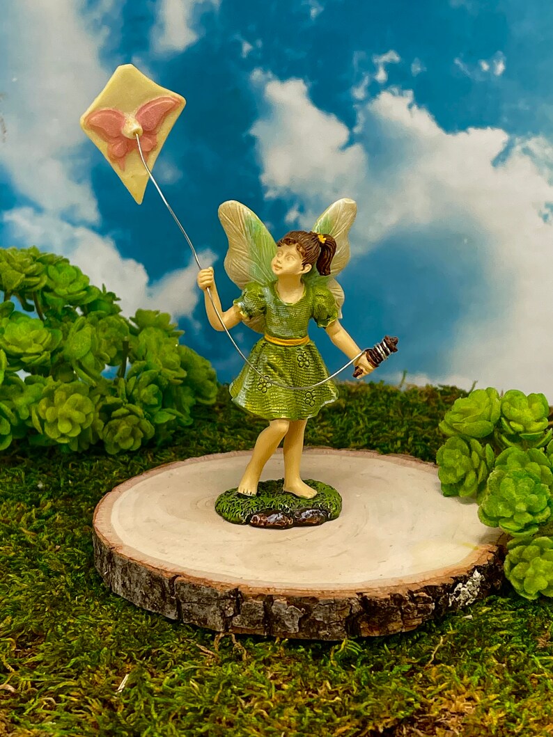 Fairy Flying Kite, Miniature Kite, Figurine, Fairy Garden Accessories ...