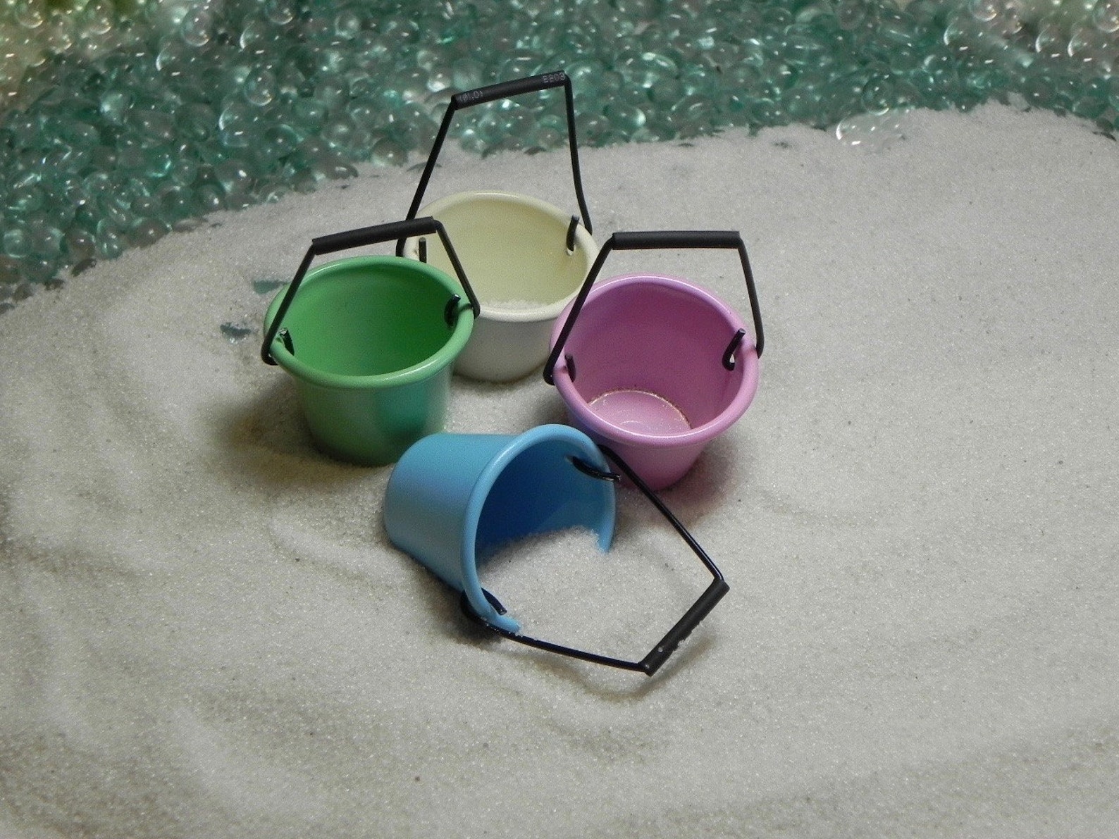 ONE Miniature Bucket Beach Pail Pink Green Blue Cream Fairy | Etsy