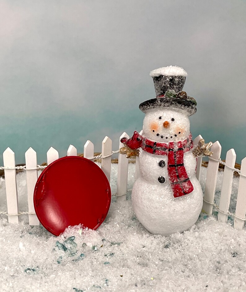 Miniature Snowman Mini Round Sled Miniatures for Dollhouse - Etsy