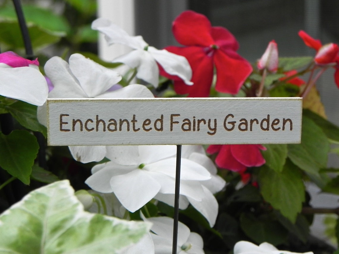 Fairy Garden Sign miniature Enchanted Fairy Garden accessories | Etsy