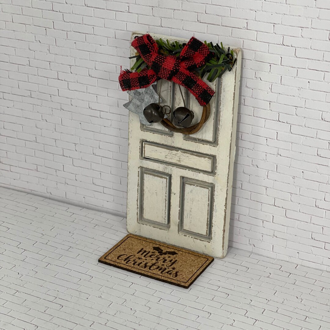 Miniature Christmas Door, Fairy Door, Dollhouse Minis, Front Porch ...