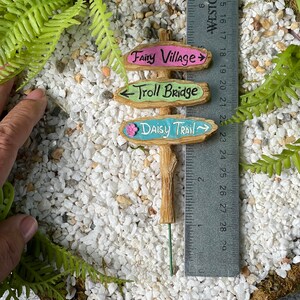 Miniature Sign Post, Fairy Village Troll Bridge Daisy Trail, Fairy ...