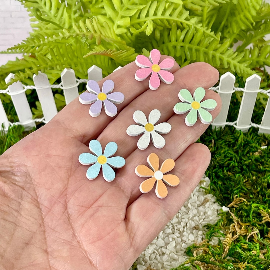 Miniature Daisy Flower Embellishment, Craft Supply Supplies, Flatback ...