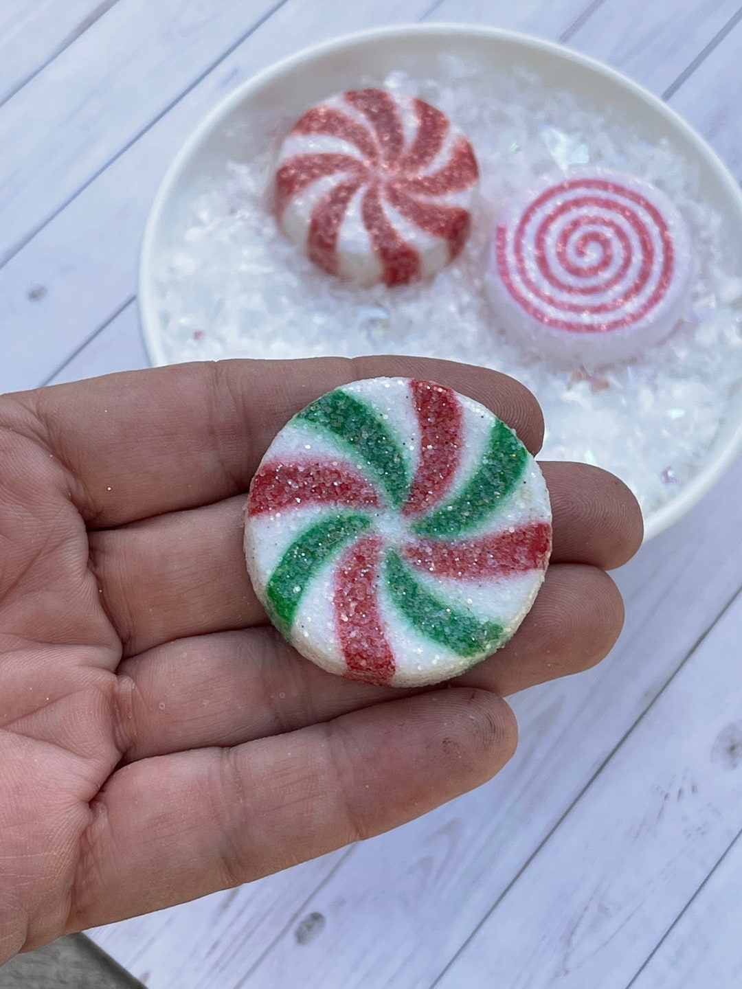 3 Swirl Peppermint Faux Candy, Christmas Craft Supply, Three Different ...