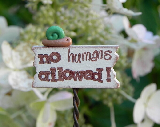 Little Miniature Sign - No Humans Allowed - Etsy