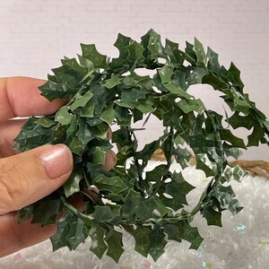 Miniature Artificial Holly Leaf Garland Roping, Mini Floral Supplies ...