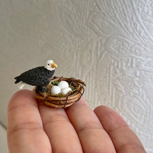 Miniature Bald Eagle, Mini Eagle, Miniature Nest, Fairy Garden ...