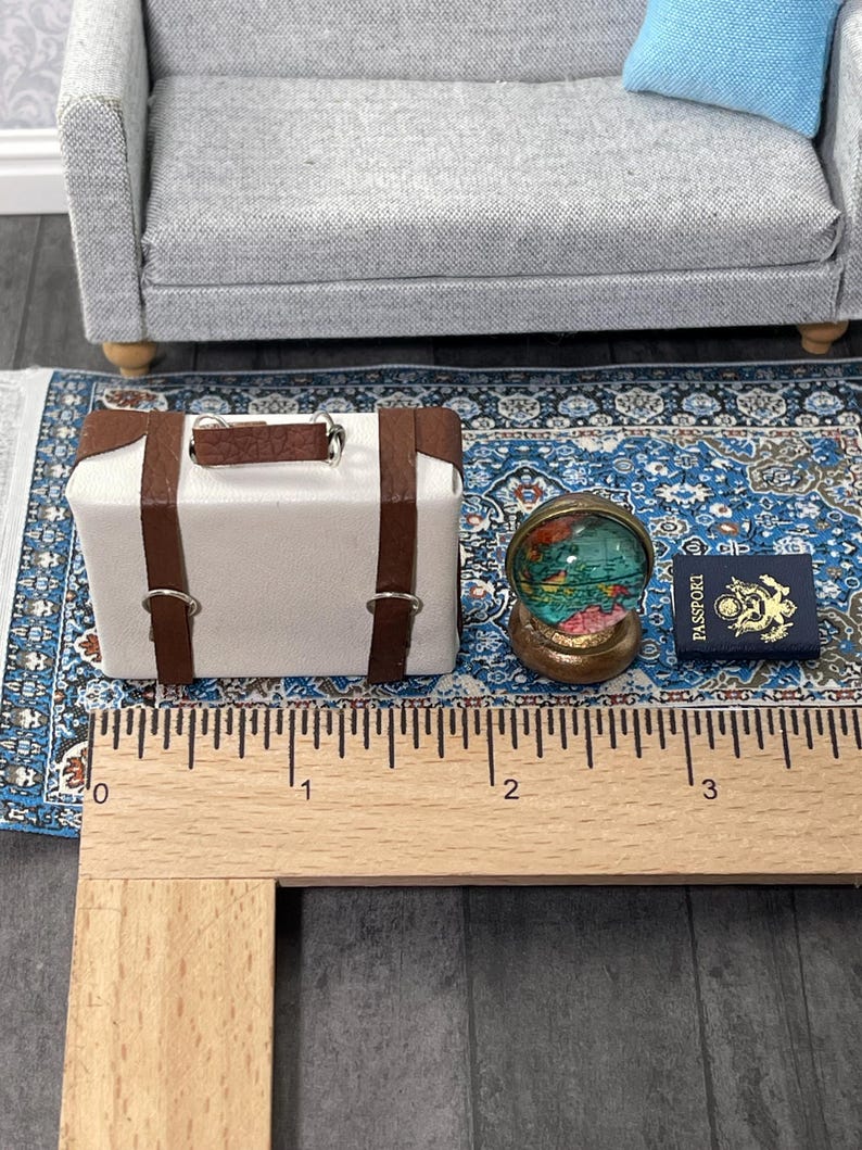 Miniature Globe Travel Adventure Dollhouse Accessories, Passport ...
