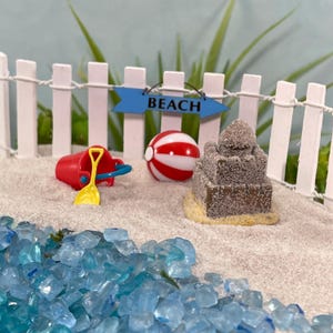 Beach Miniatures, Sand Castle, Fairy Garden Accessories, Mini Bucket ...